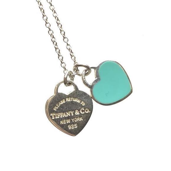 Tiffany & Co. | Bags | Tiffany Blue Double Heart Tag Necklace Silver ...